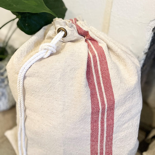 French Stripe Laundry Sack - Rouge - Malmaison